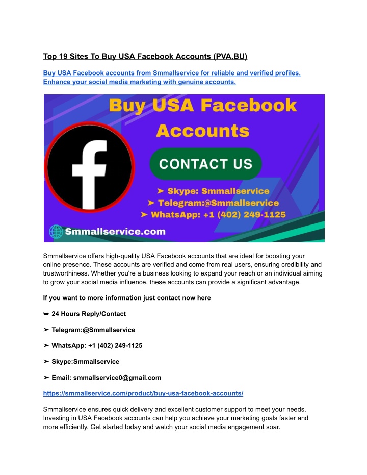 PPT - Top 19 Sites To Buy USA Facebook Accounts (PVA (1) PowerPoint ... PPT - Top 19 Sites To Buy USA Facebook Accounts (PVA (1) PowerPoint ...