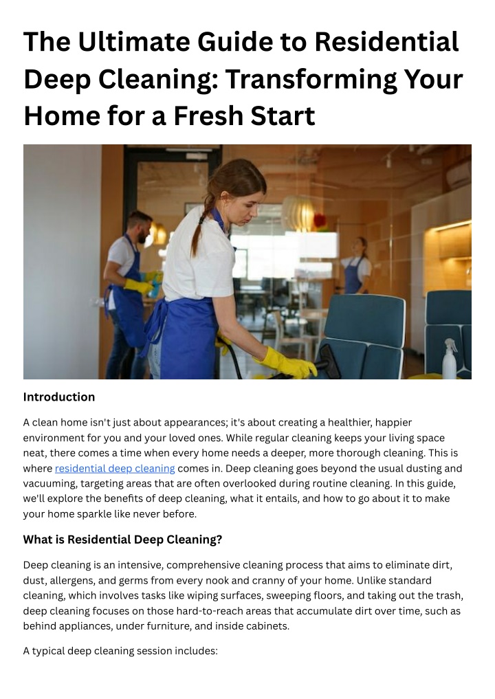 PPT - The Ultimate Guide to Residential Deep Cleaning Transforming Your ... PPT - The Ultimate Guide to Residential Deep Cleaning Transforming Your ...