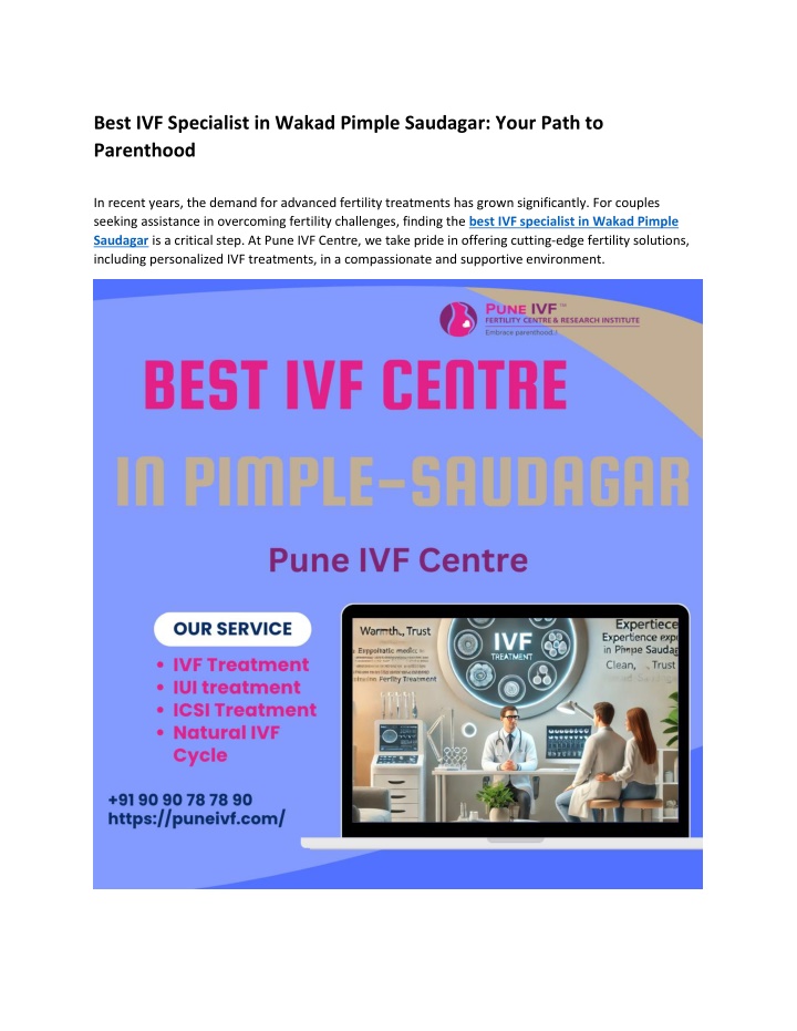 Ppt Best Ivf Specialist In Wakad And Pimple Saudagar Expert Ivf