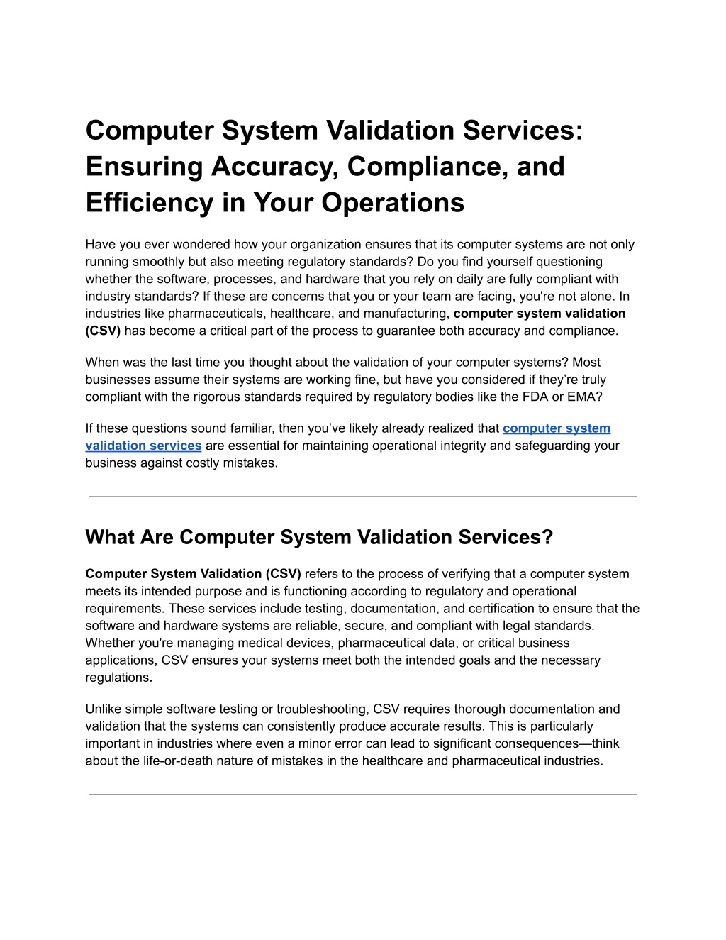 PPT - Computer System Validation Services_ Ensuring Accuracy ...