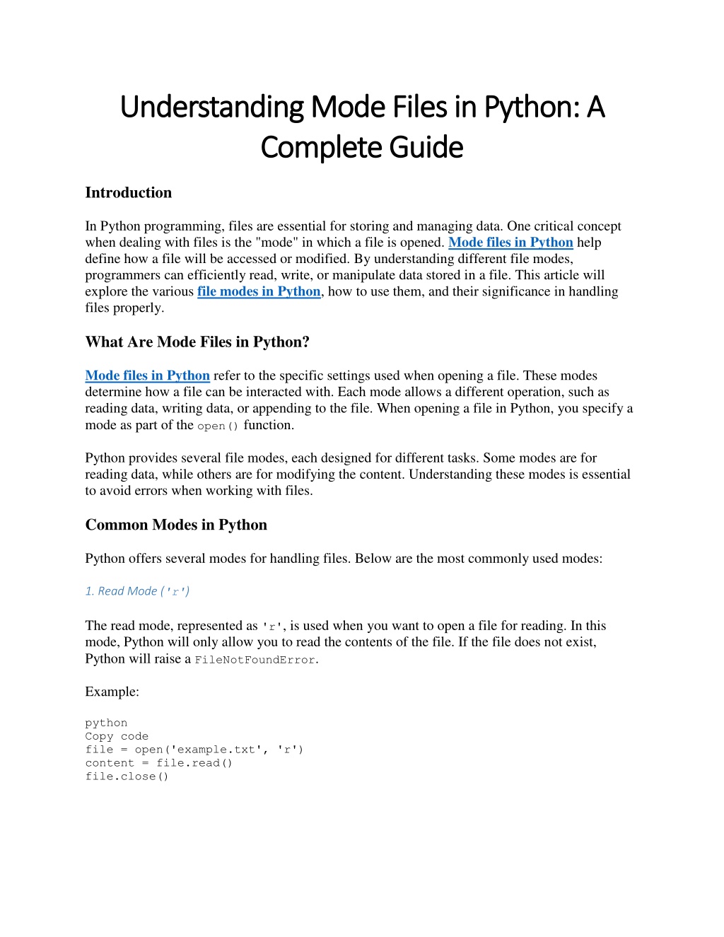 PPT - Understanding Mode Files in Python: A Complete Guide PowerPoint ...