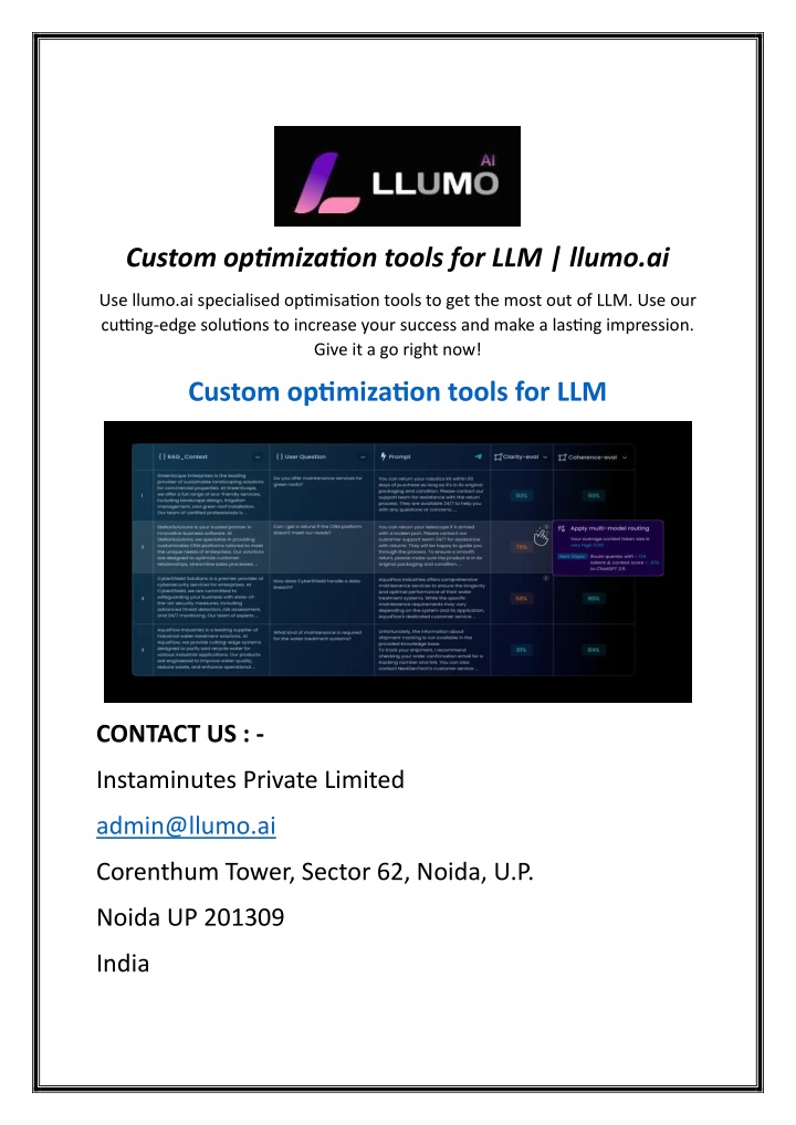 PPT - Custom optimization tools for LLM llumo PowerPoint Presentation ... PPT - Custom optimization tools for LLM llumo PowerPoint Presentation ...