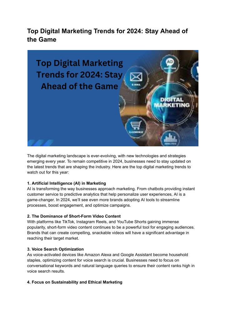 PPT - Top Digital Marketing Trends for 2024_ Stay Ahead of the Game ... PPT - Top Digital Marketing Trends for 2024_ Stay Ahead of the Game ...