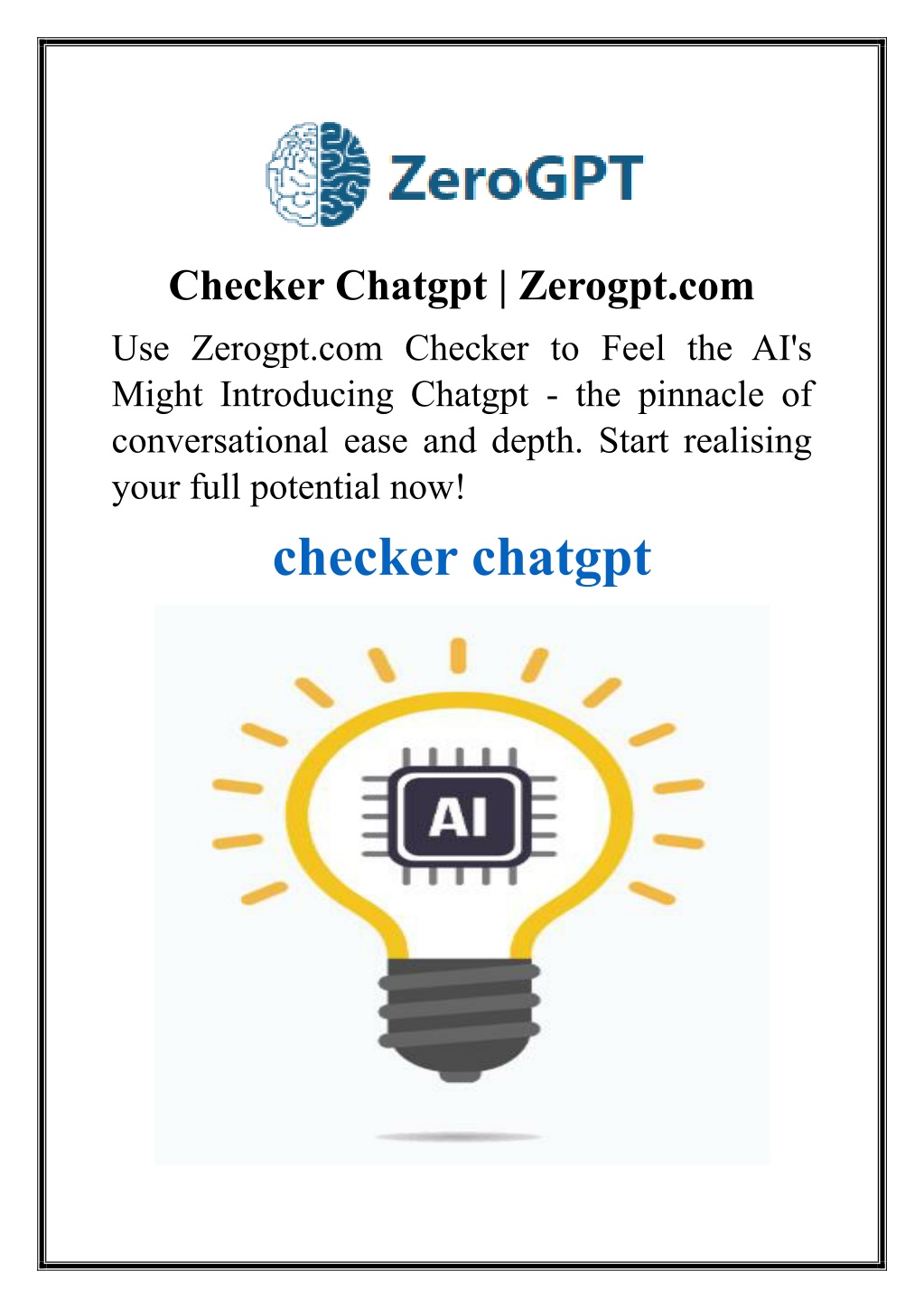 PPT - Checker Chatgpt Zerogpt PowerPoint Presentation, free download - ID:13820098