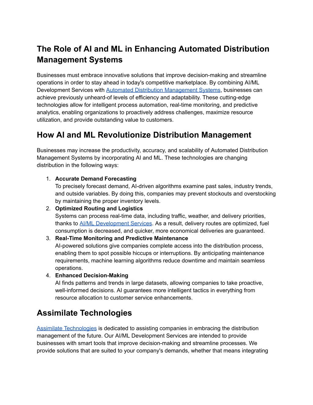 Ppt The Role Of Ai And Ml In Enhancing Automated Distribution