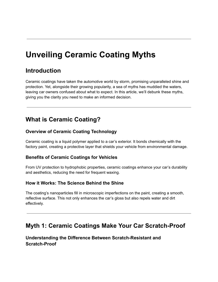 PPT - Unveiling Ceramic Coating Myths PowerPoint Presentation, free ... PPT - Unveiling Ceramic Coating Myths PowerPoint Presentation, free ...