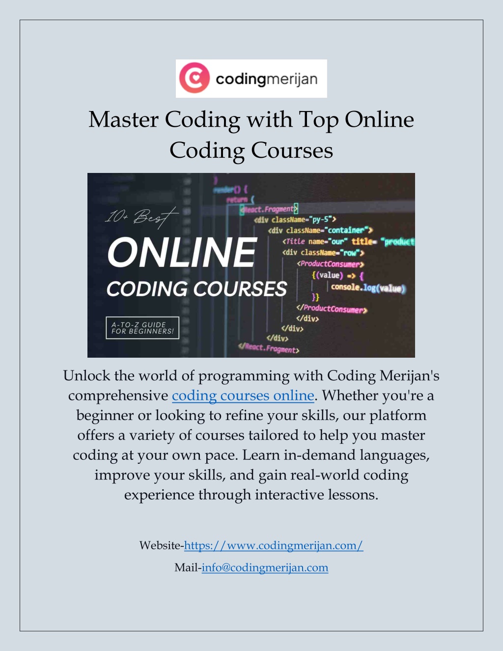 PPT - Master Coding with Top Online Coding Courses PowerPoint Presentation - ID:13889744