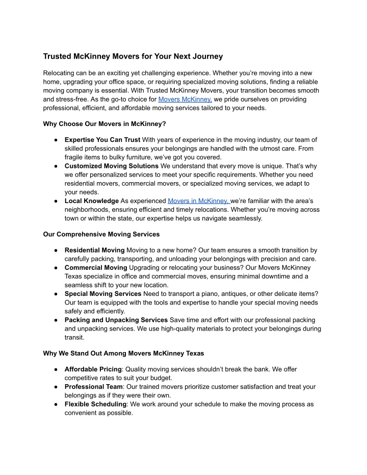PPT - Trusted McKinney Movers for Your Next Journey PowerPoint ... PPT - Trusted McKinney Movers for Your Next Journey PowerPoint ...