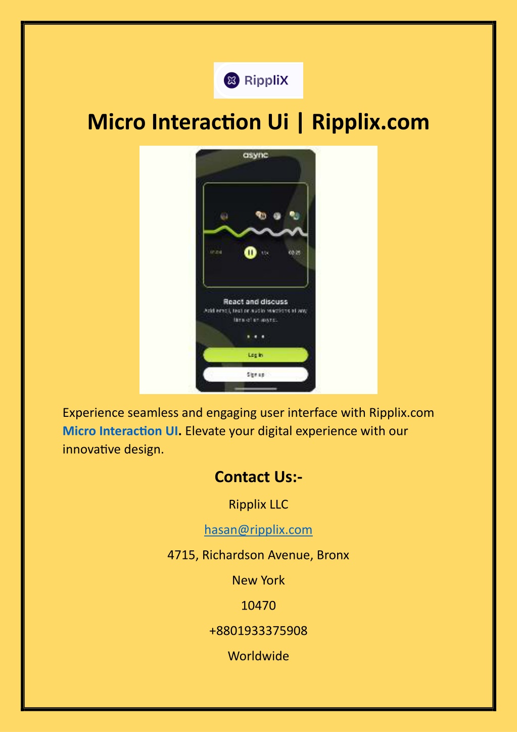 PPT - Micro Interaction Ui Ripplix.com PowerPoint Presentation, free download - ID:13929642