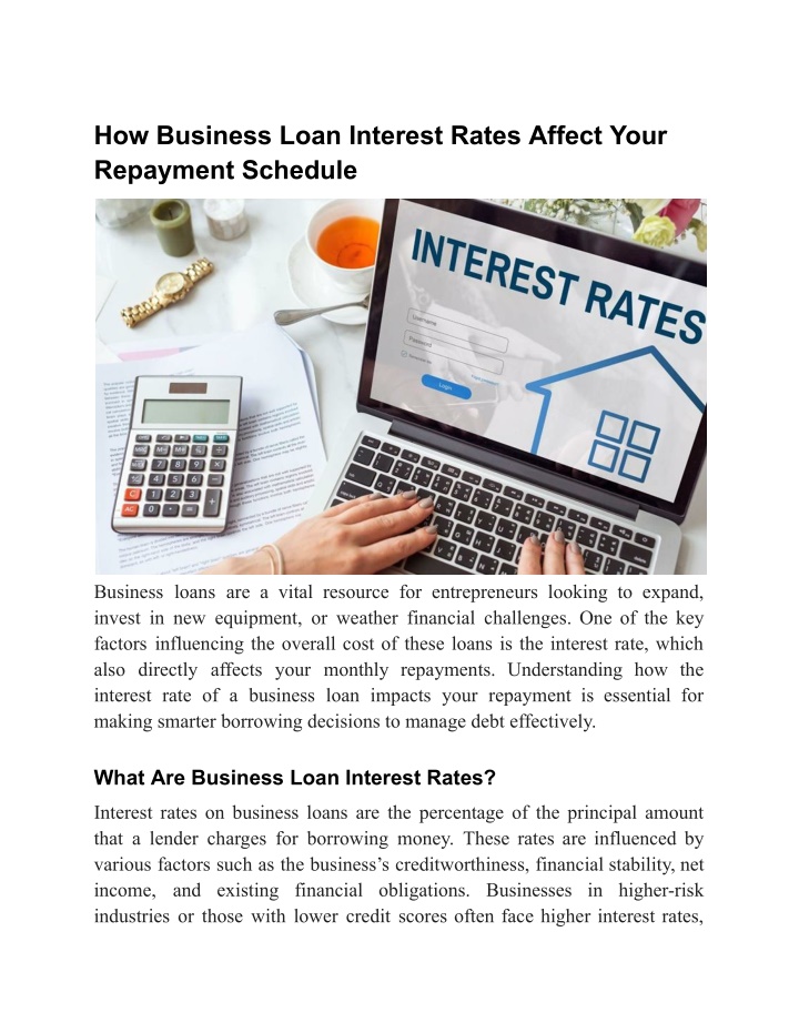 PPT - How Business Loan Interest Rates Affect Your Repayment Schedule ... PPT - How Business Loan Interest Rates Affect Your Repayment Schedule ...