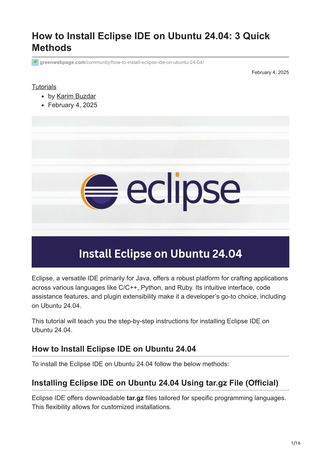 PPT - How to Install Eclipse IDE on Ubuntu 2404 3 Quick Methods PowerPoint Presentation - ID ...