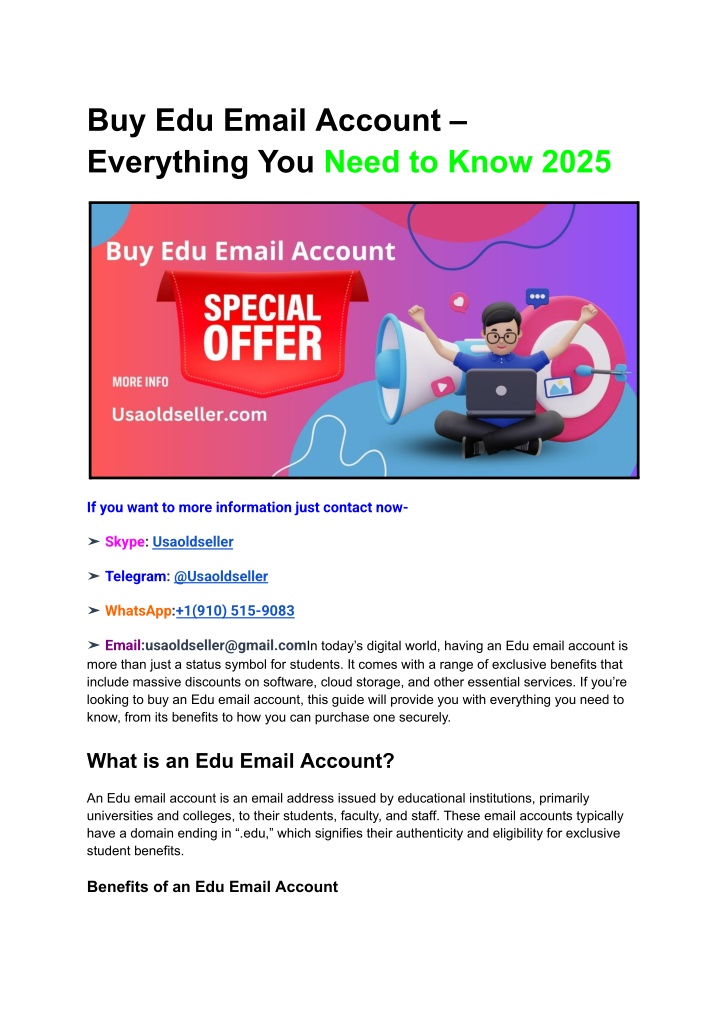 PPT - Buy Edu Email Account – Everything You Need to Know 2025 ... PPT - Buy Edu Email Account – Everything You Need to Know 2025 ...