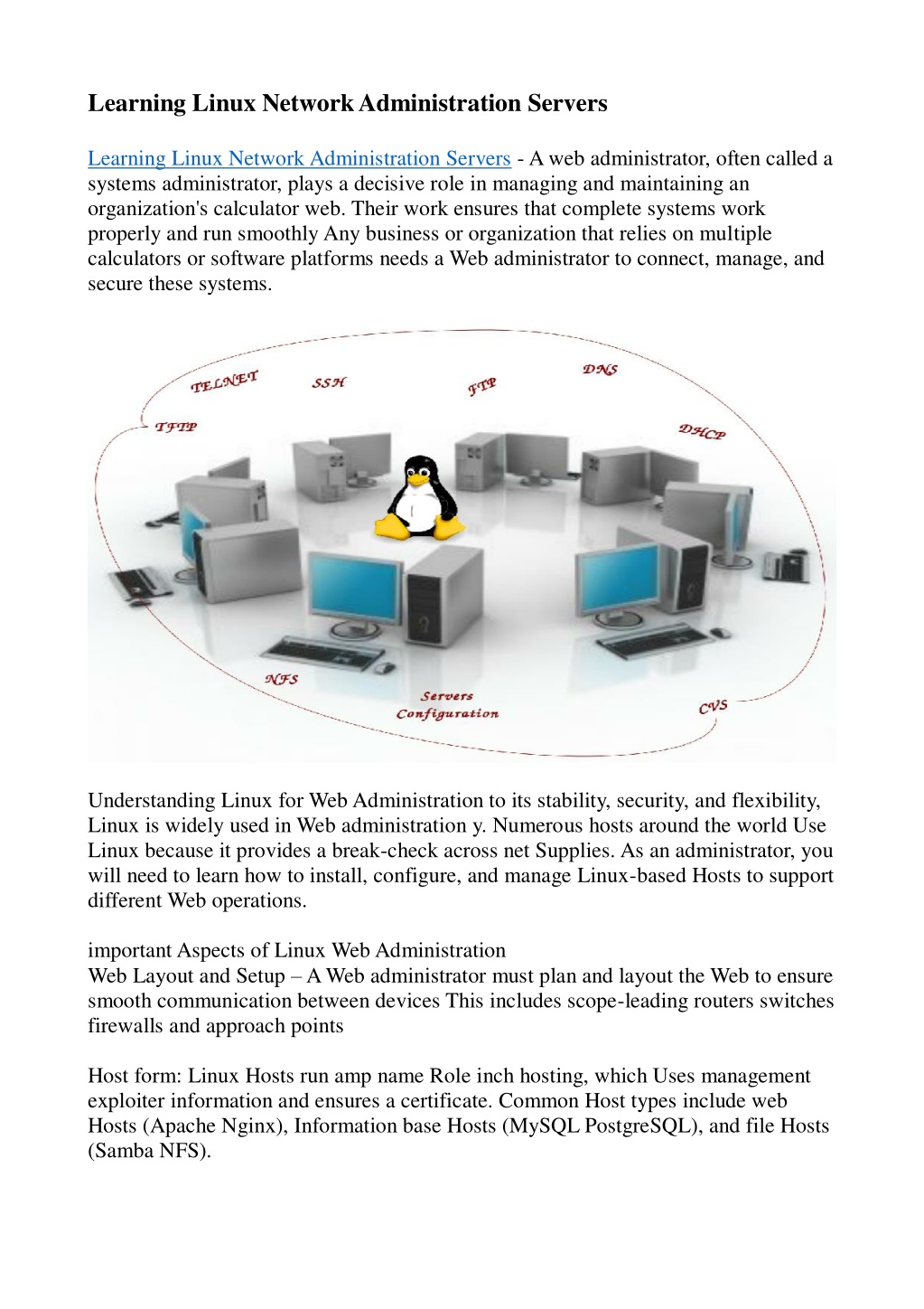 PPT - Learning Linux Network Administration Servers PowerPoint Presentation - ID:13953793