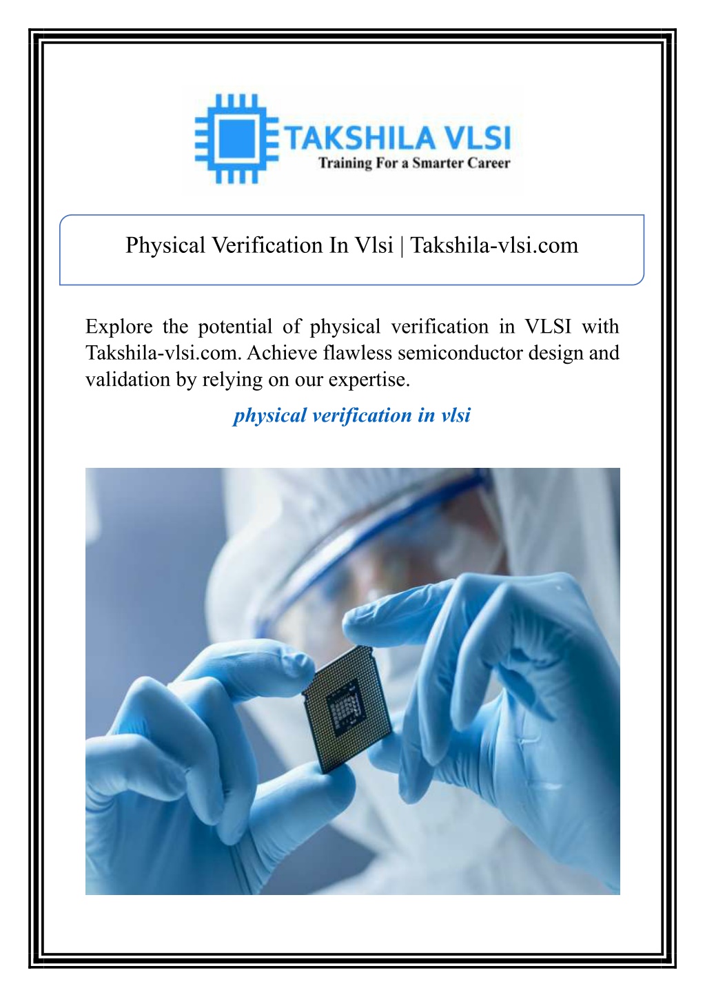 PPT - Physical Verification In Vlsi | Takshila-vlsi.com PowerPoint Presentation - ID:13959506