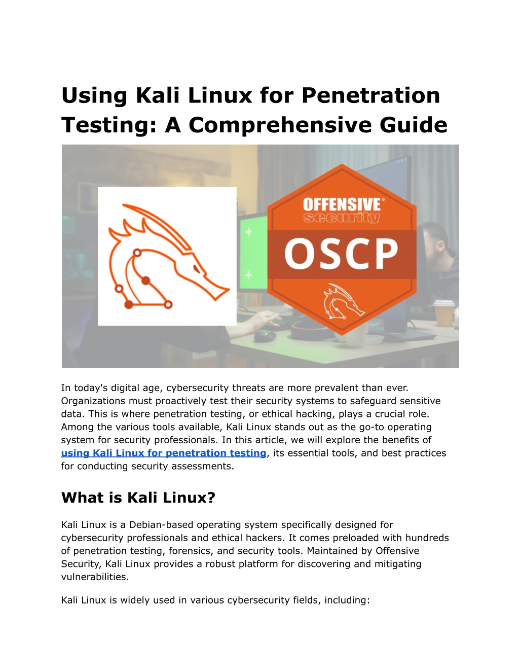 Ppt Using Kali Linux For Penetration Testing A Comprehensive Guide Powerpoint Presentation