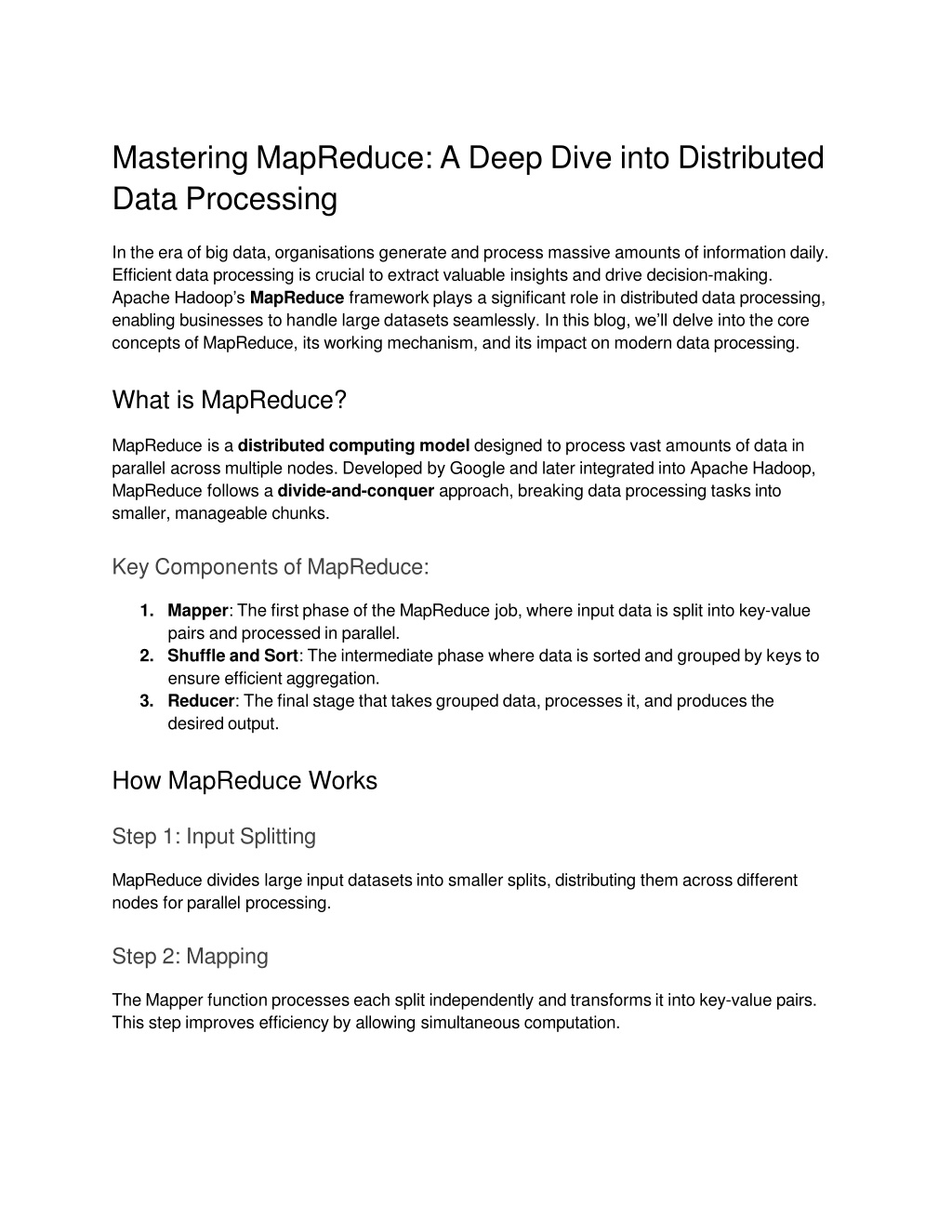 Ppt Mastering Mapreduce A Deep Dive Into Distributed Data Processing Powerpoint Presentation