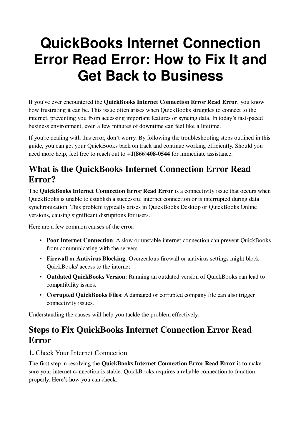 PPT - QuickBooks Internet Connection Error Read Error PowerPoint Presentation - ID:13981944