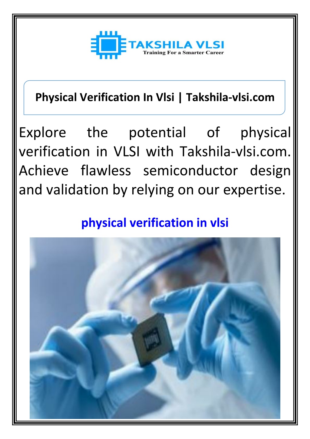 PPT - Physical Verification In Vlsi Takshila-vlsi.com PowerPoint Presentation - ID:14021095