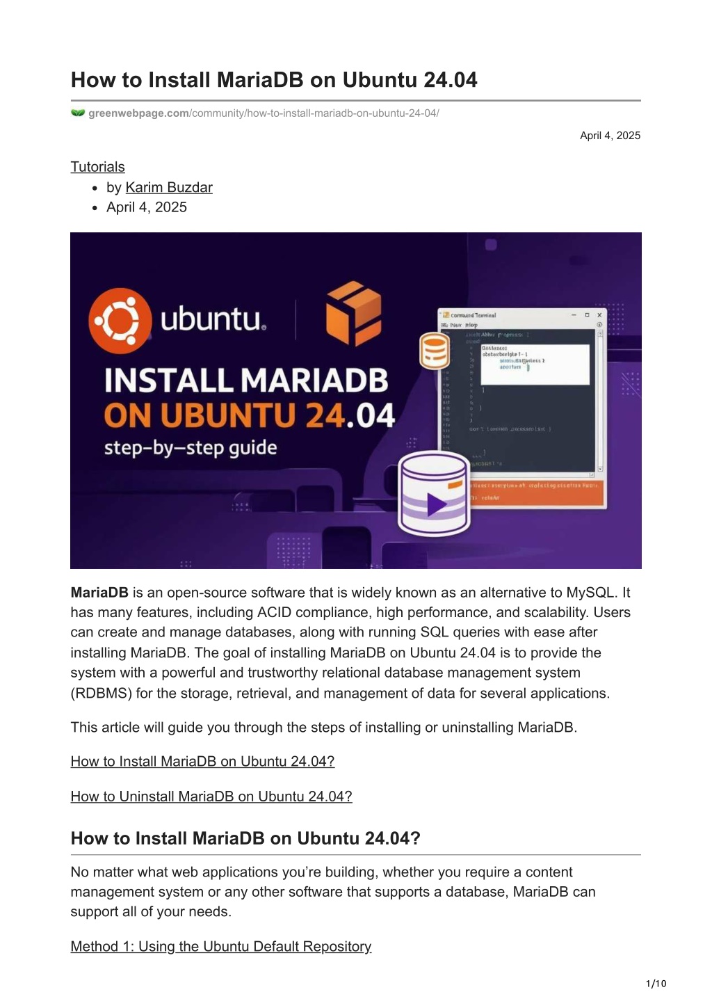 PPT - How to Install MariaDB on Ubuntu 2404 PowerPoint Presentation, free download - ID:14119722