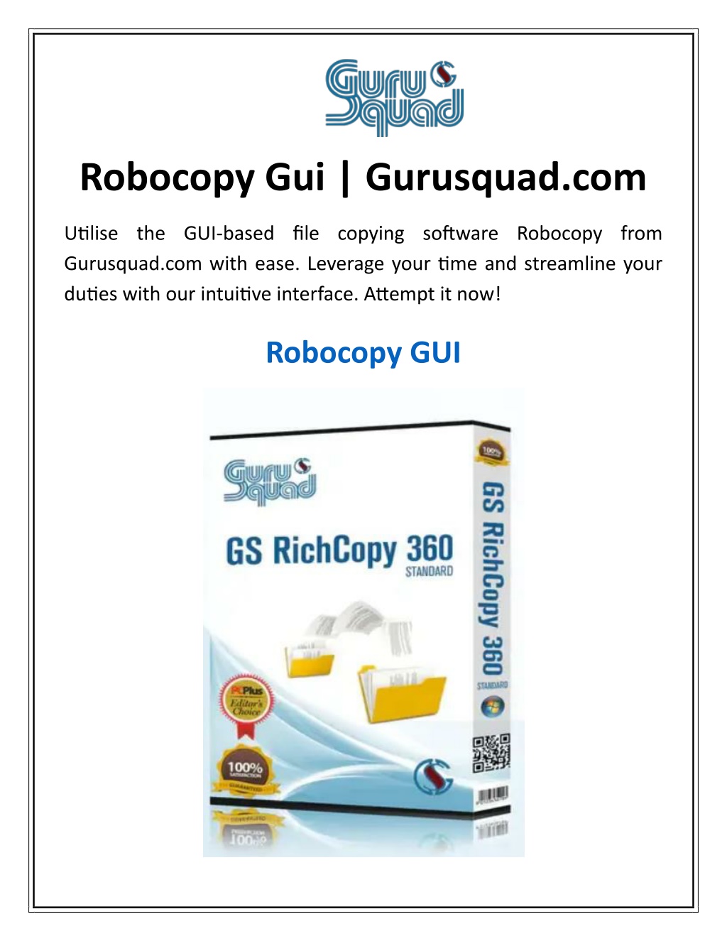 PPT - Robocopy Gui Gurusquad PowerPoint Presentation, free download - ID:14122496