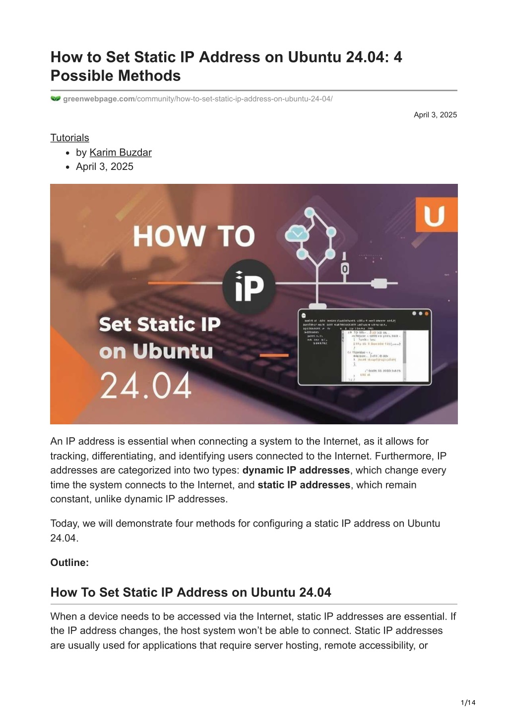 Ppt How To Set Static Ip Address On Ubuntu 2404 4 Possible Methods Powerpoint Presentation