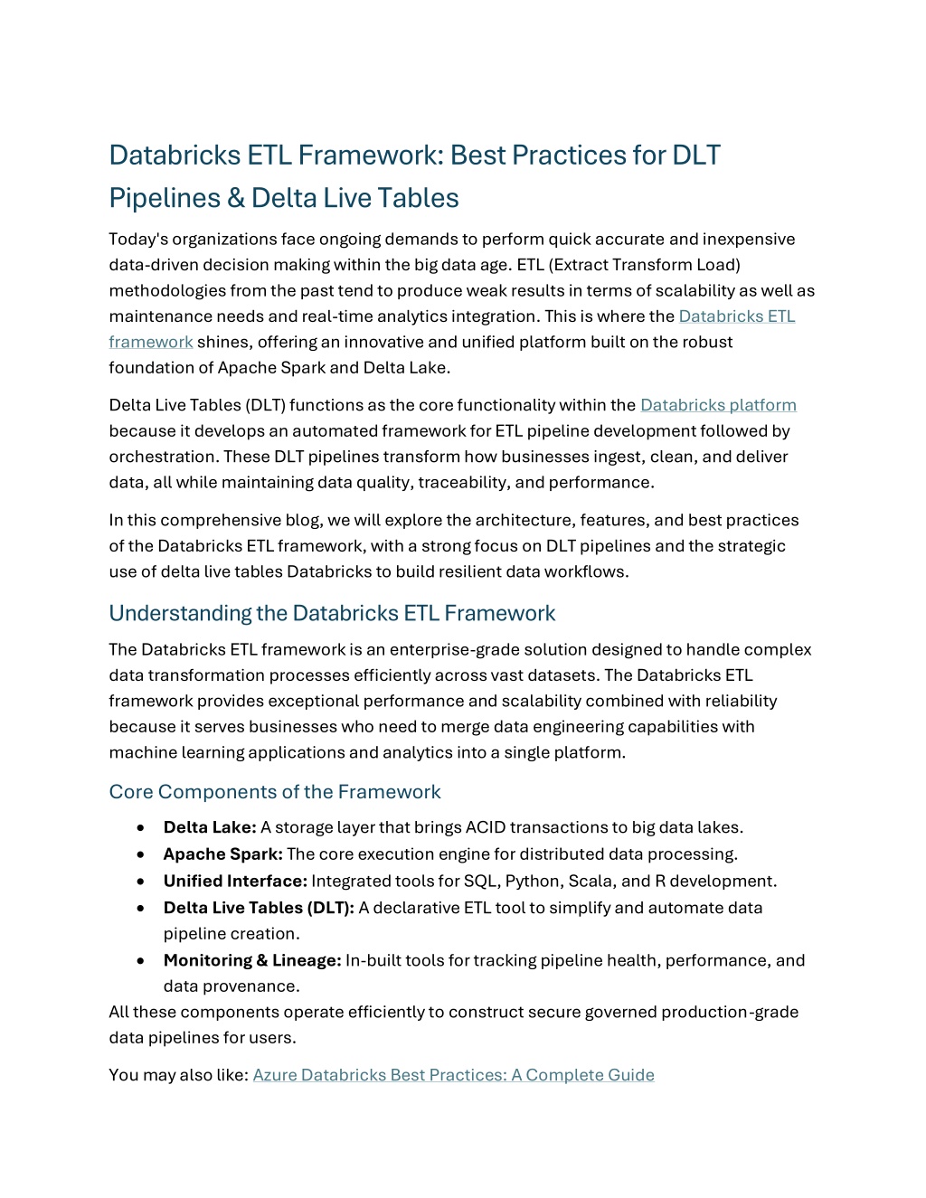 PPT - Databricks ETL Framework Best Practices for DLT Pipelines & PowerPoint Presentation - ID ...