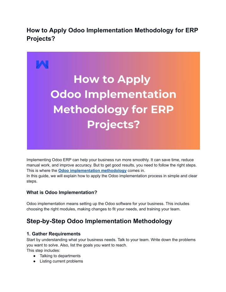 PPT - How to Apply Odoo Implementation Methodology for ERP Projects ...