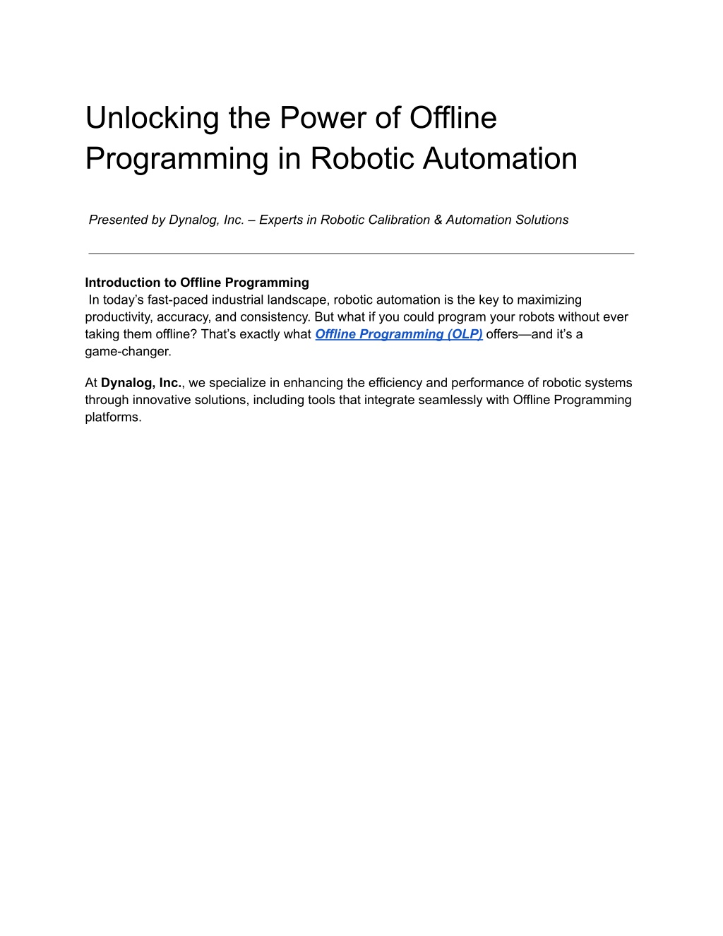 PPT - Unlocking the Power of Offline Programming in Robotic Automation PowerPoint Presentation ...