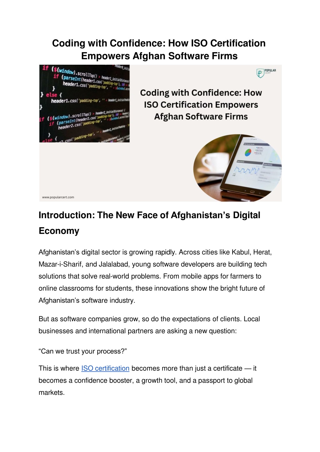 PPT - Coding with Confidence_ How ISO Certification Empowers Afghan ...