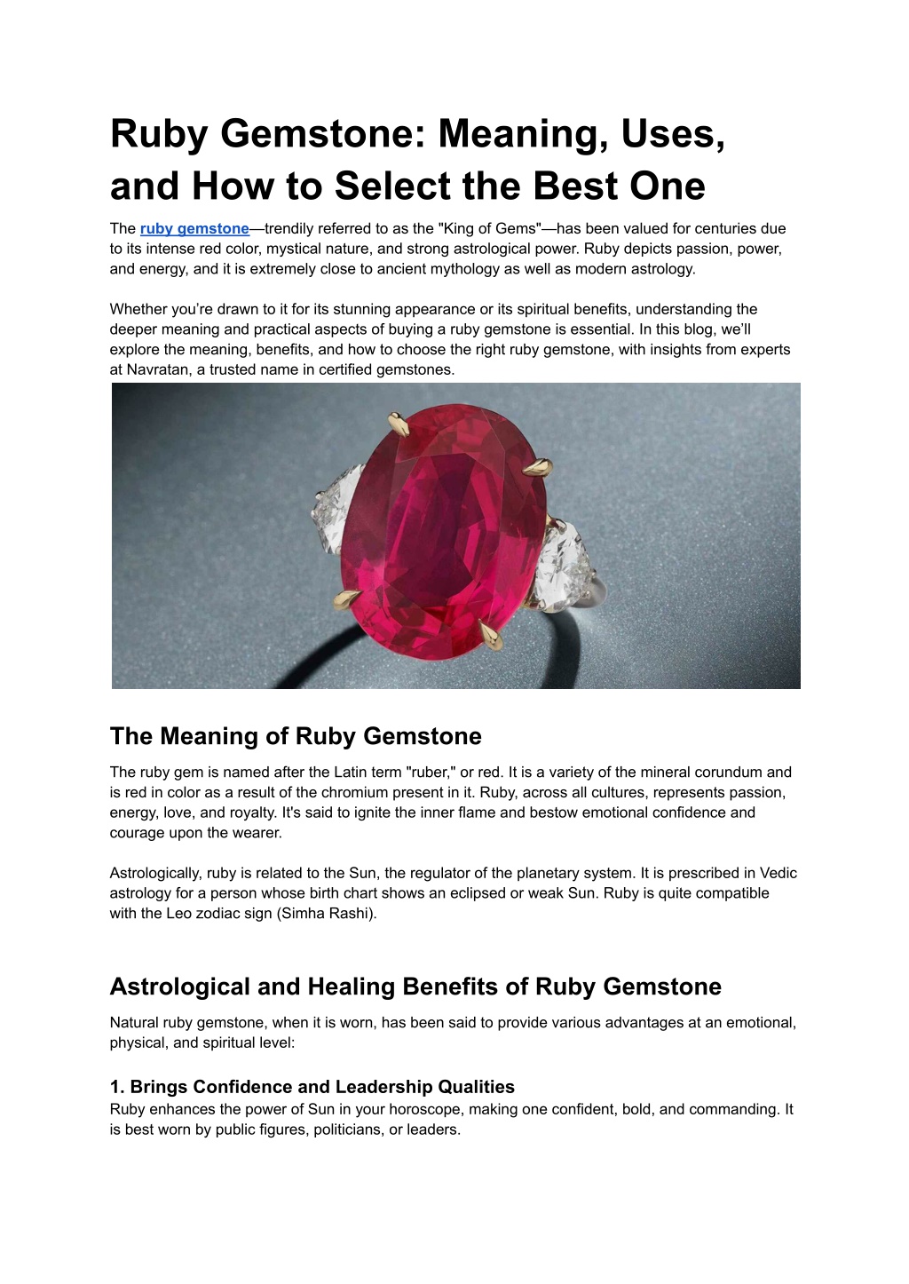 PPT - Ruby Gemstone_ Meaning, Uses, and How to Select the Best One PowerPoint Presentation - ID ...