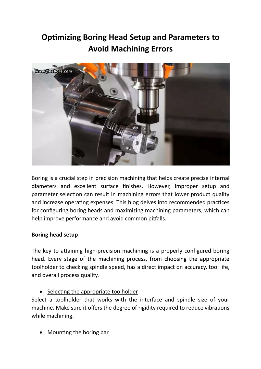 PPT - Optimizing Boring Head Setup And Parameters To Avoid Machining Errors PowerPoint ...