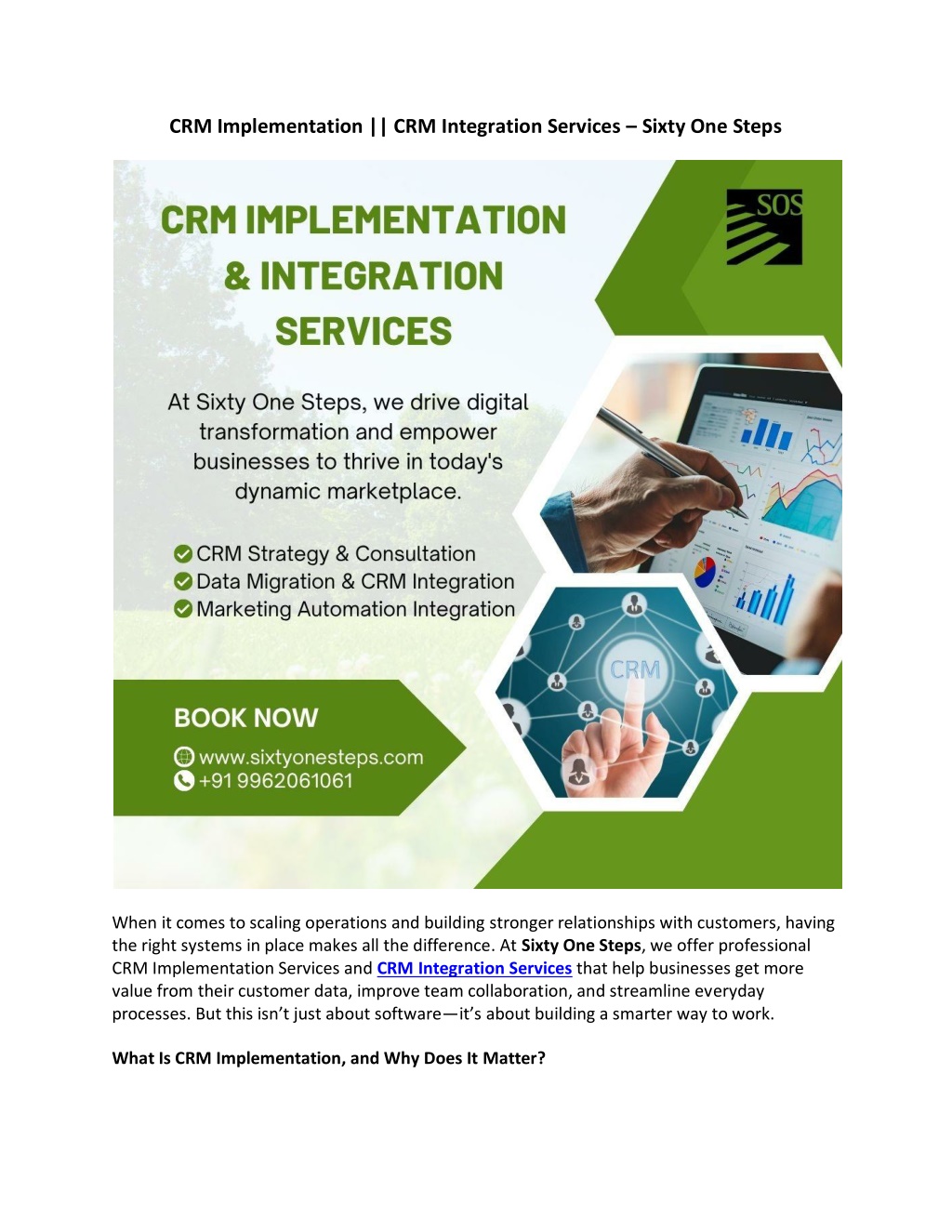 PPT - CRM Implementation CRM Integration Services PowerPoint ...