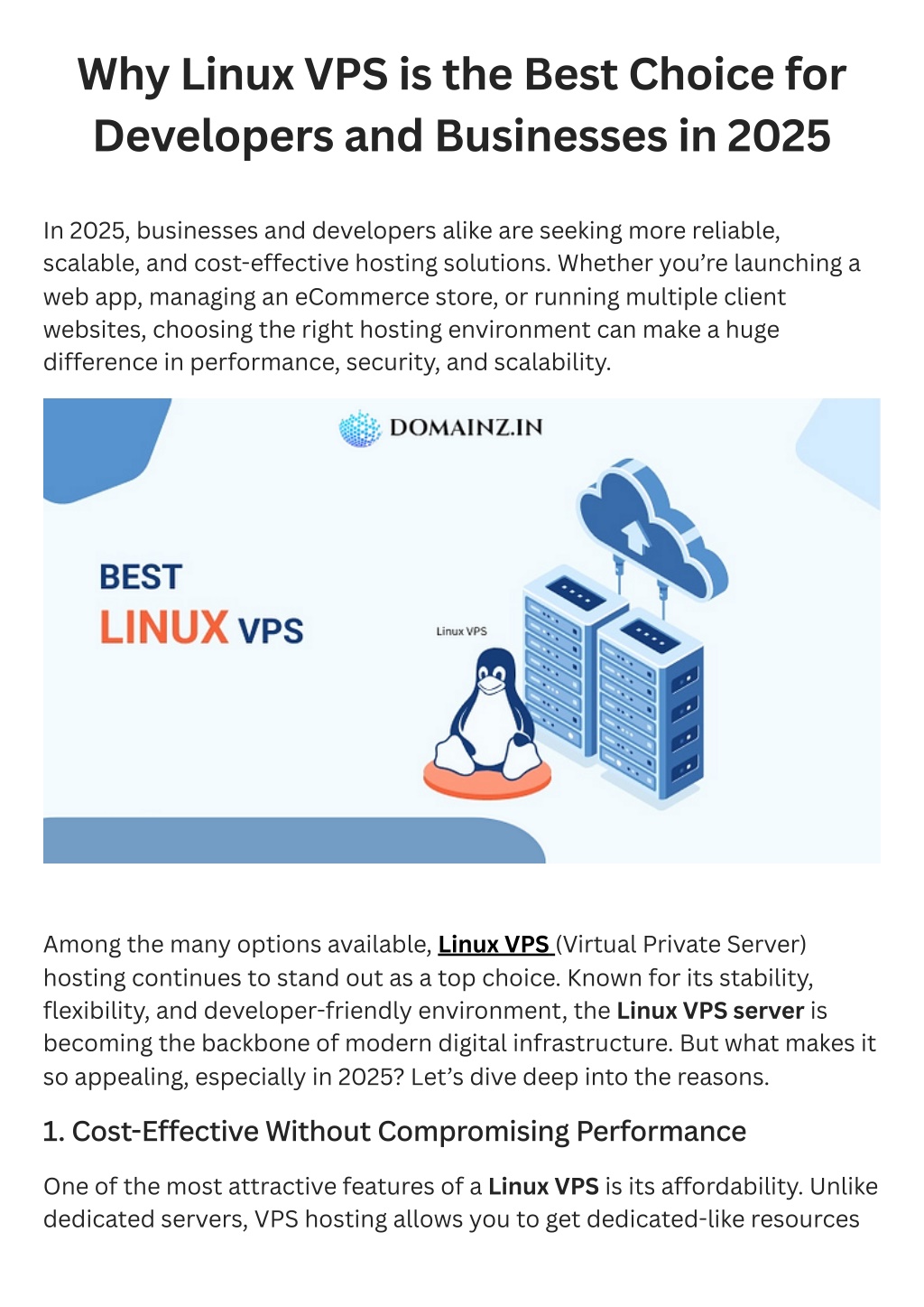 PPT - Why Linux VPS is the Best Choice for Developers and Businesses in 2025 PowerPoint ...
