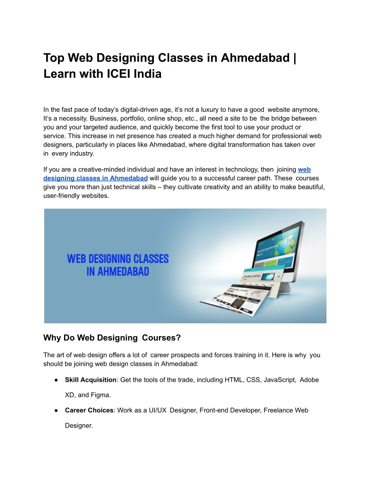 PPT - Top Web Designing Classes in Ahmedabad _ Learn with ICEI India ...