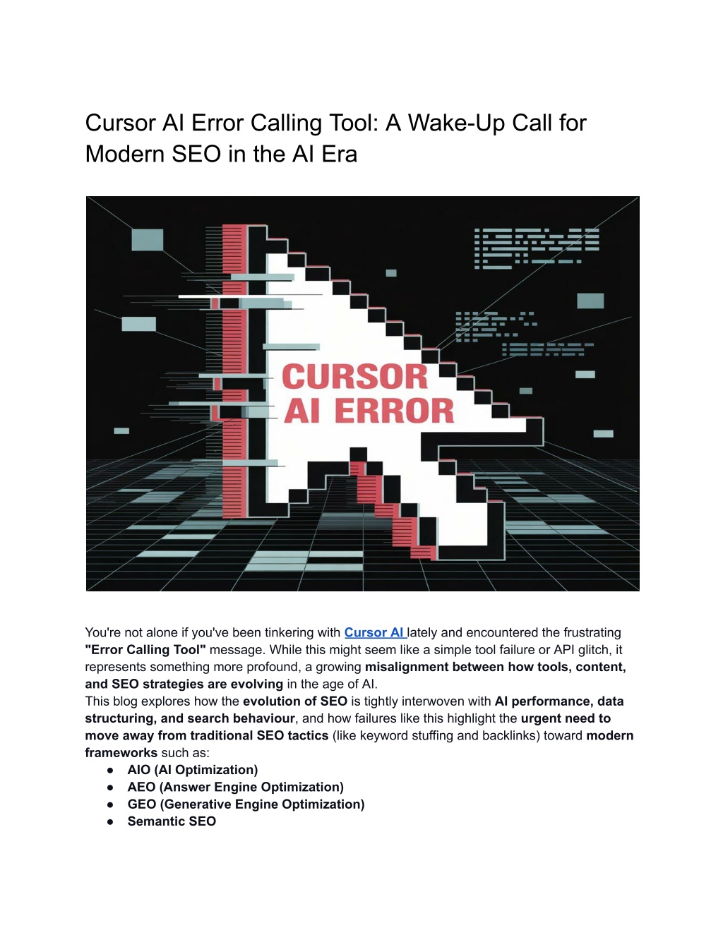 PPT - Cursor AI Error Calling Tool PowerPoint Presentation, free download - ID:14296892