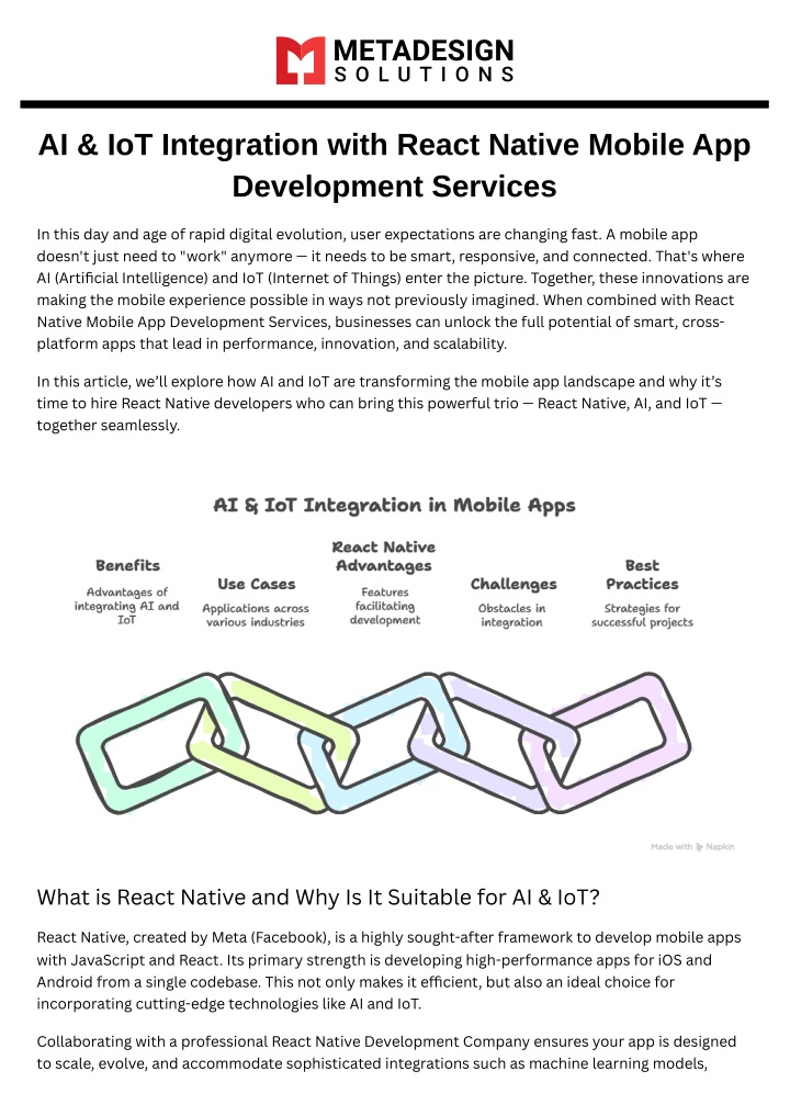 Ppt Ai And Iot Integration With React Native Mobile App Development Services Powerpoint