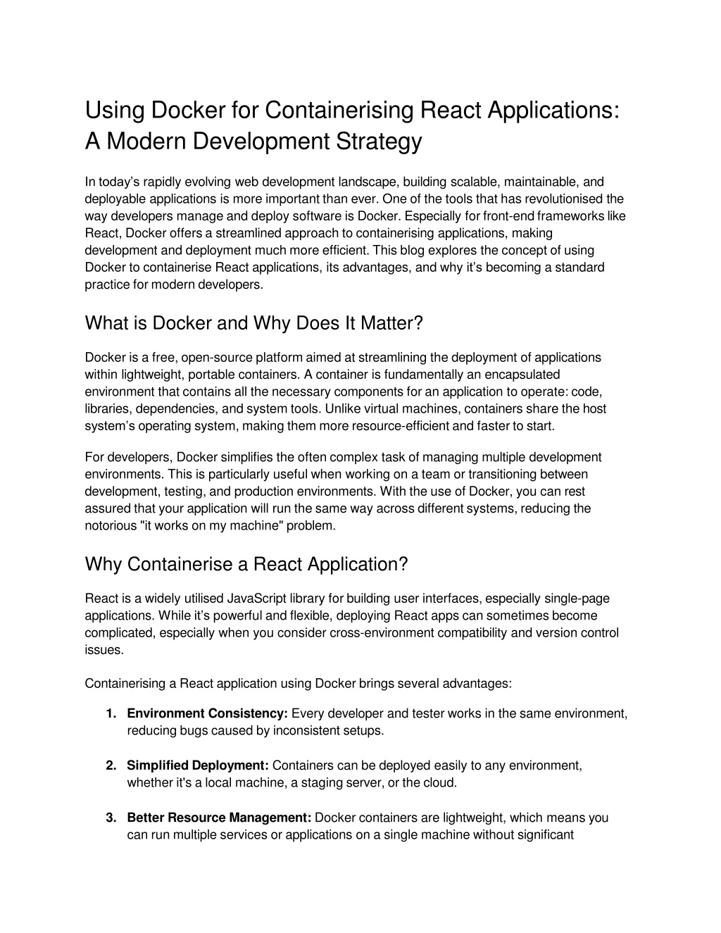 PPT - Using Docker for Containerising React Applications_ A Modern Development Strategy ...