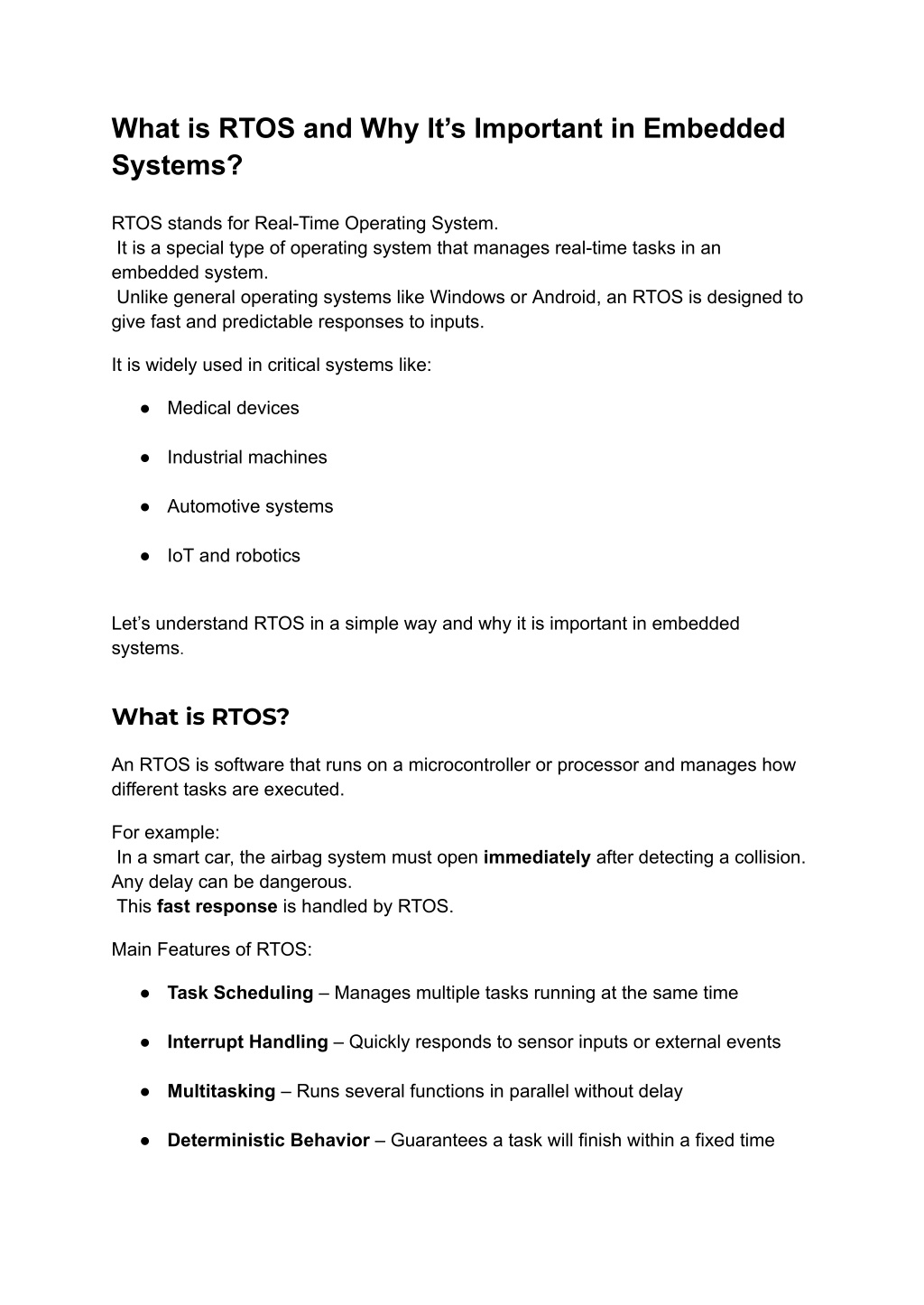 PPT - What is RTOS and Why It’s Important in Embedded Systems – IIES Bangalore PowerPoint ...