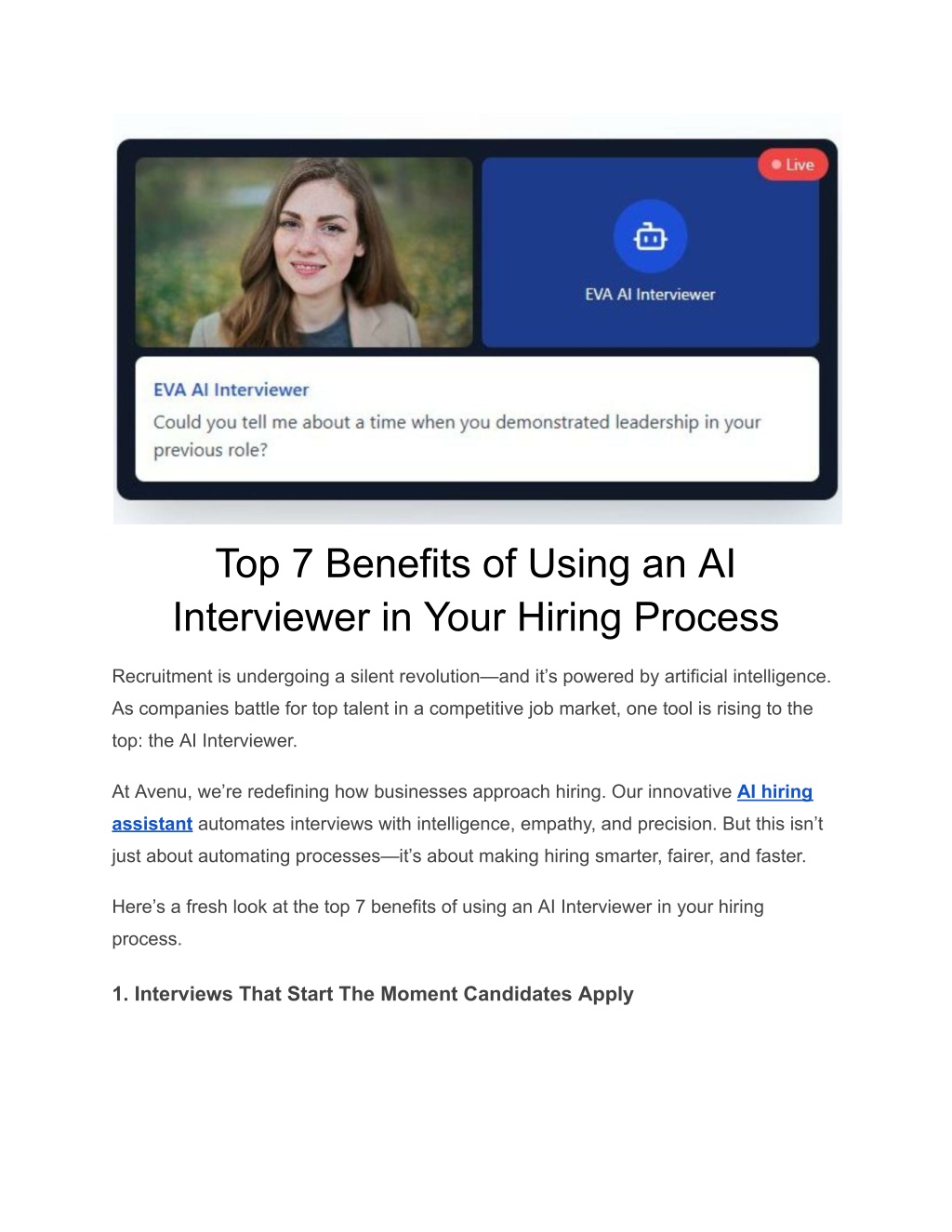 PPT - Top 7 Benefits of Using an AI Interviewer in Your Hiring Process PowerPoint Presentation ...
