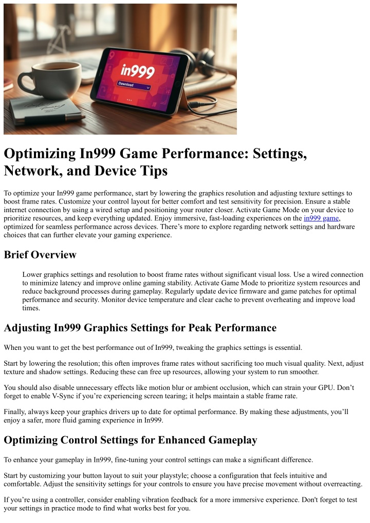 PPT - Optimizing In999 Game Performance: Settings, Network, and Device ...